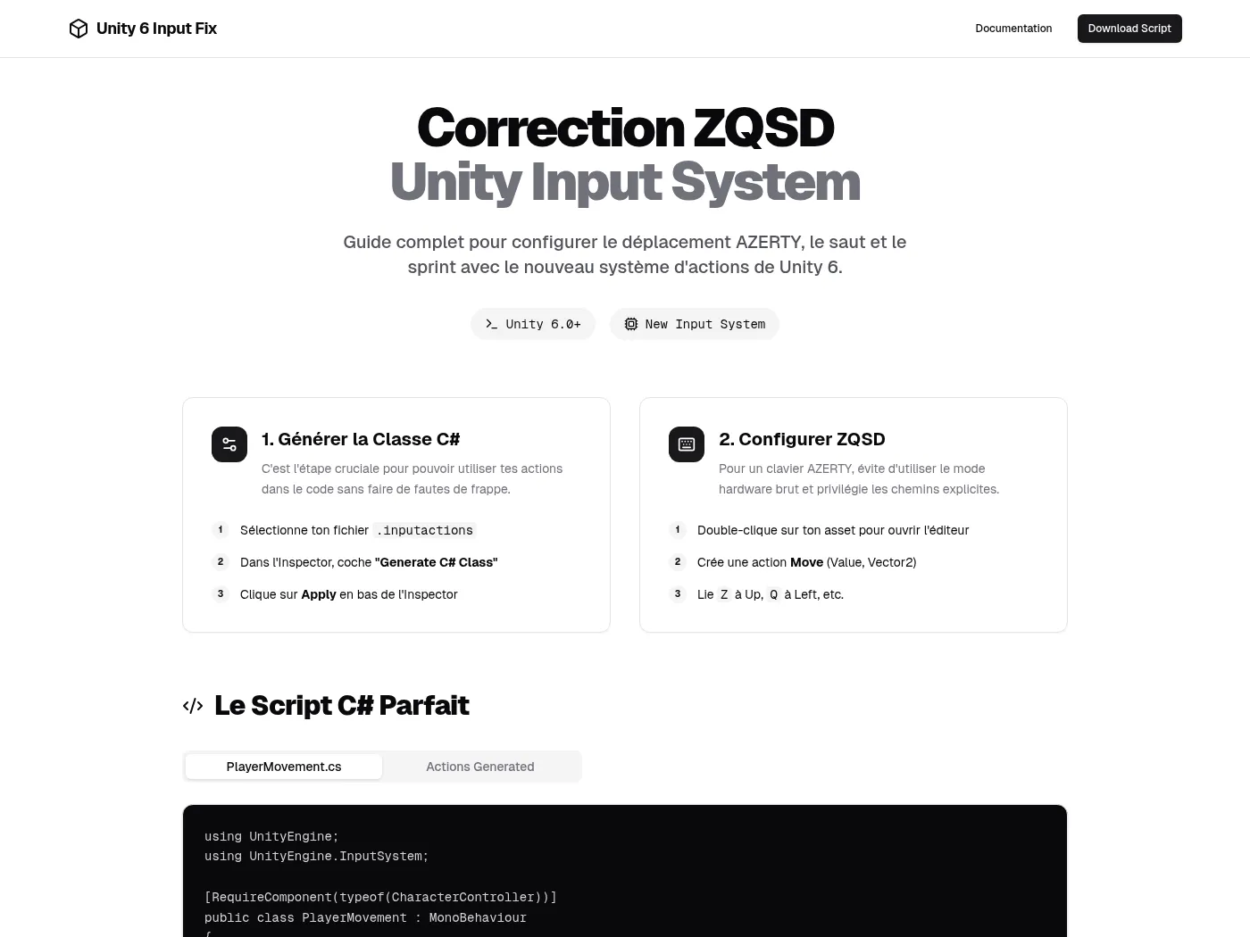 ZQSD Unity Input Fix