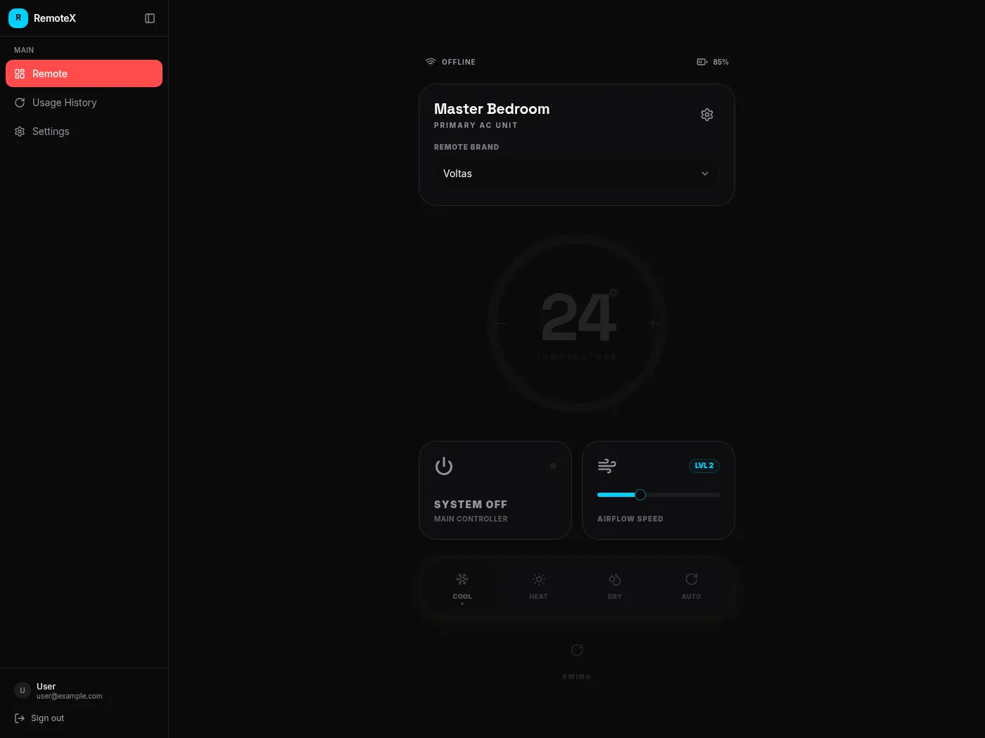 Universal AC Remote UI