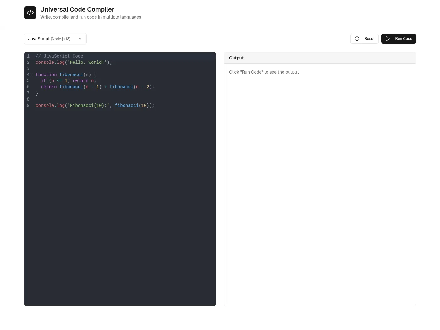 Universal Code Compiler
