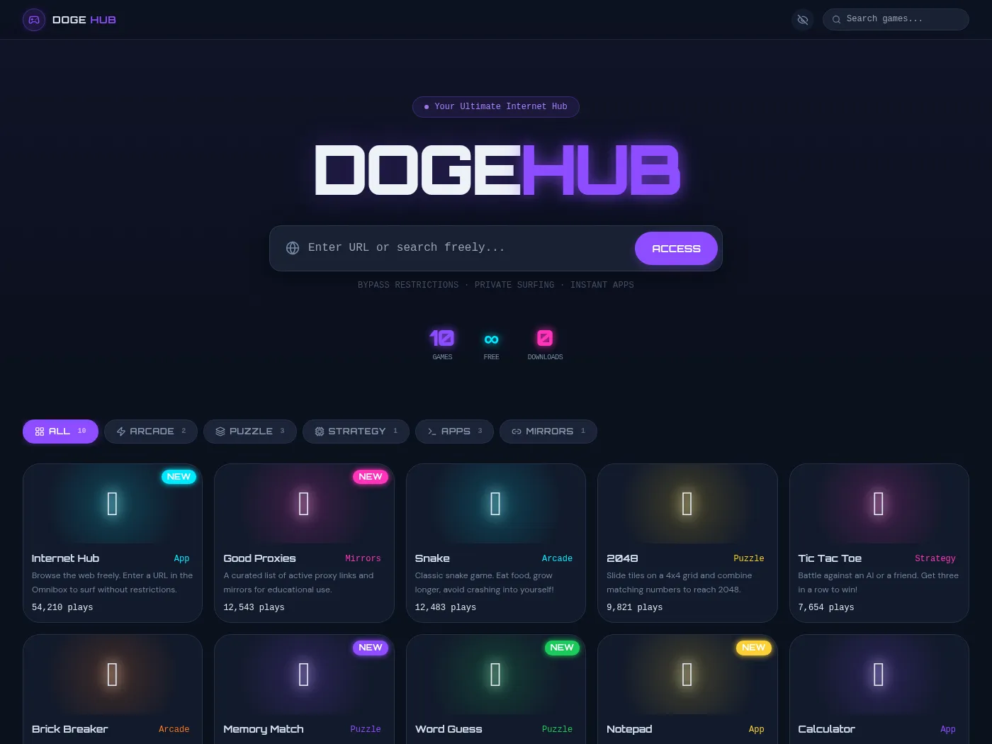 Universal Games Portal