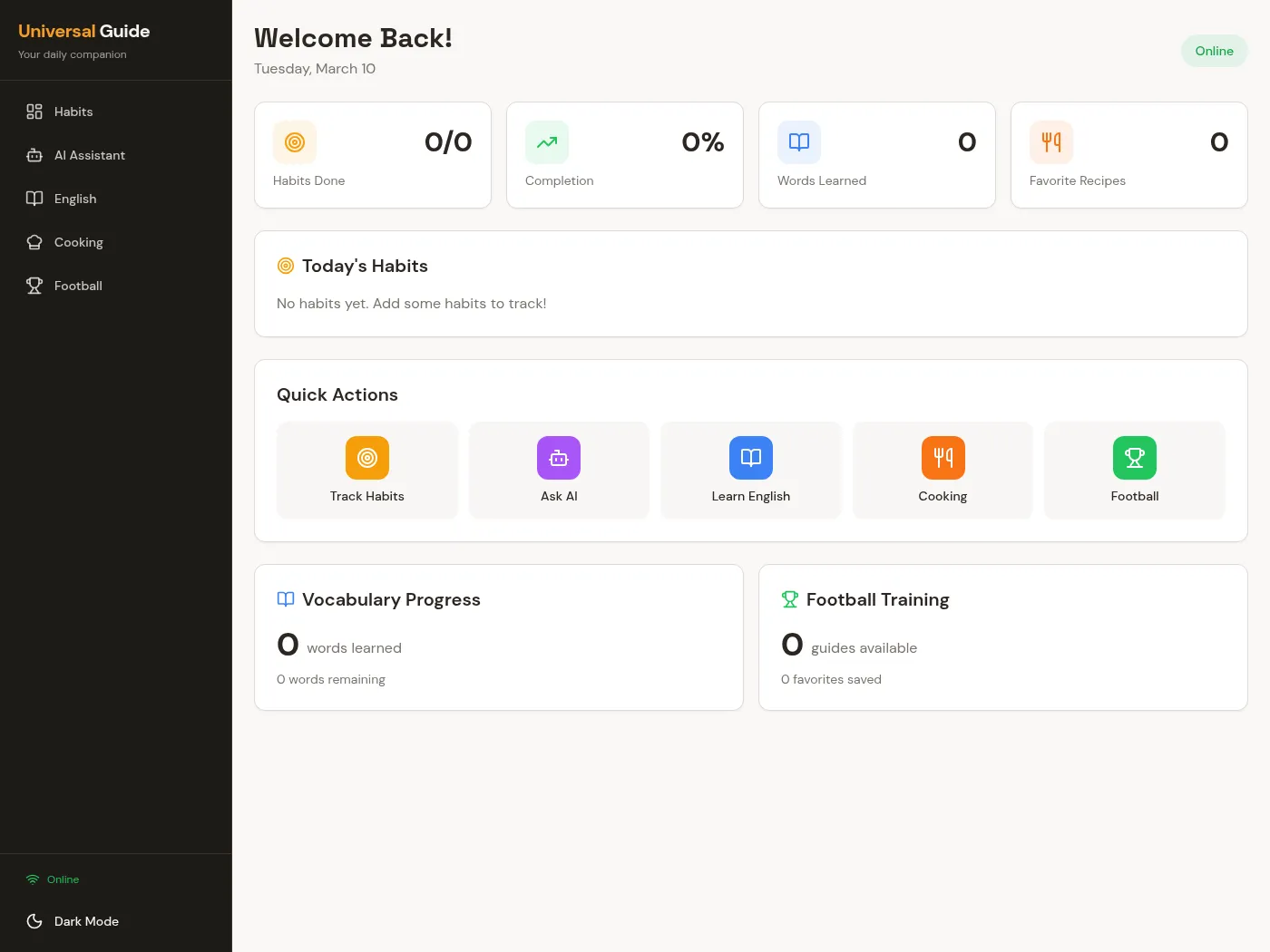 Universal Guide & Tracker