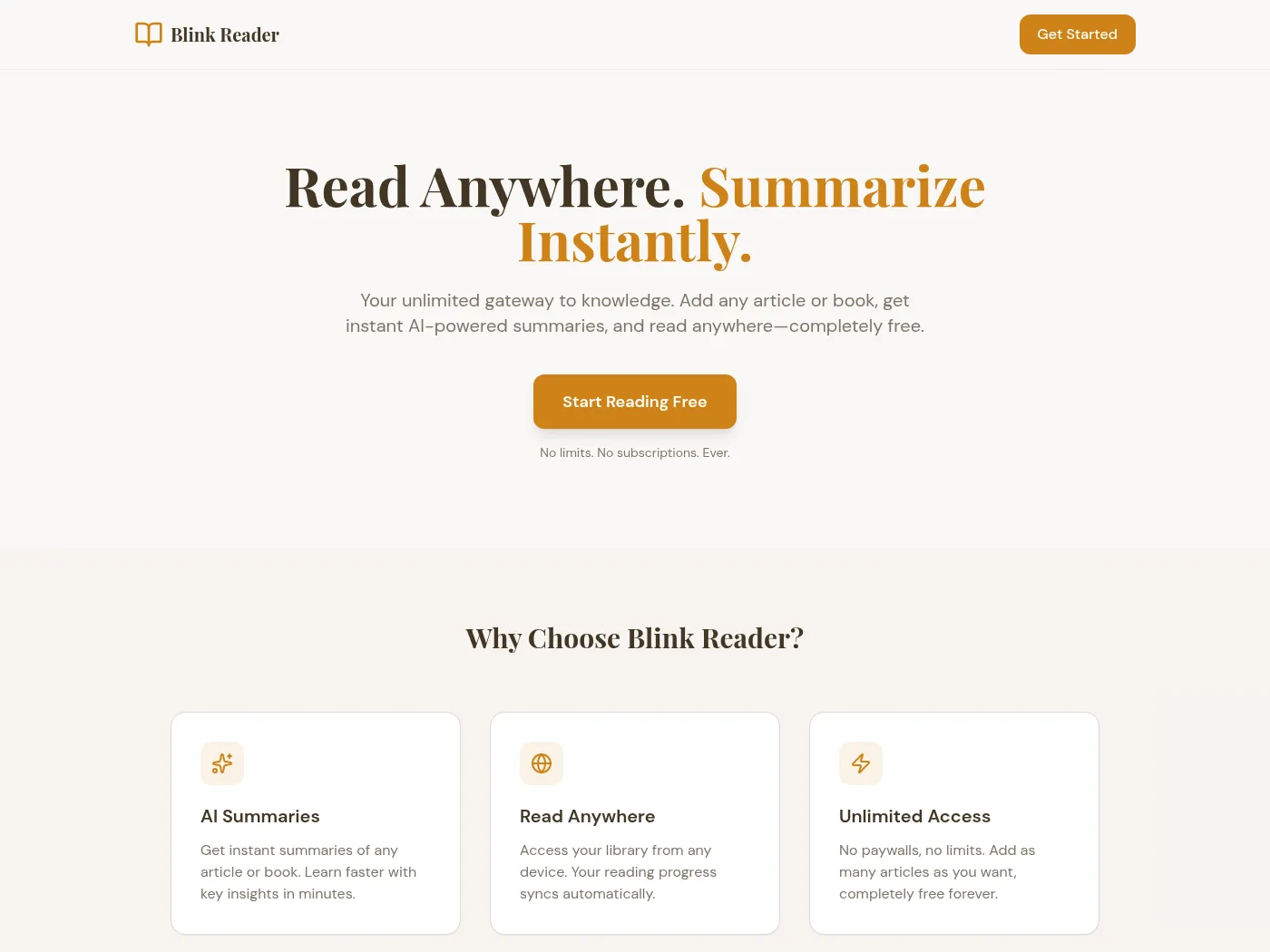 Unlimited Blink Reader