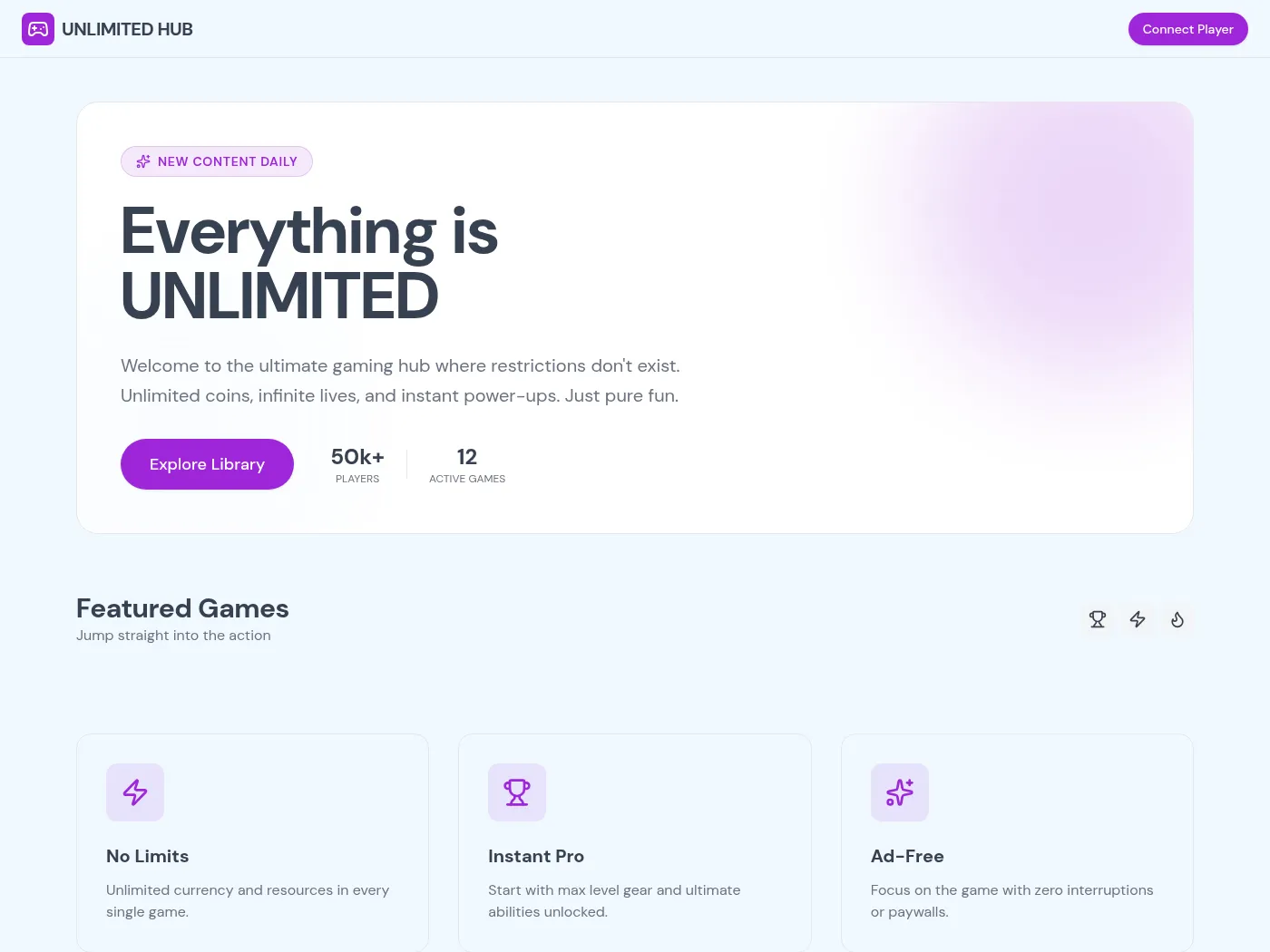 Unlimited Games Hub