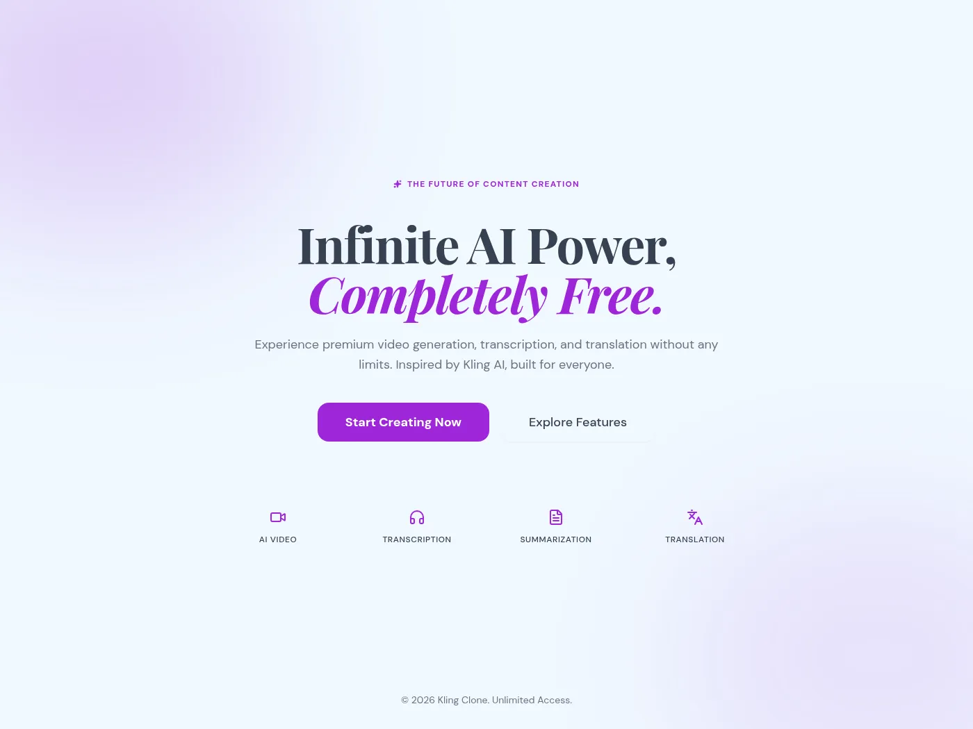 Unlimited Kling Clone