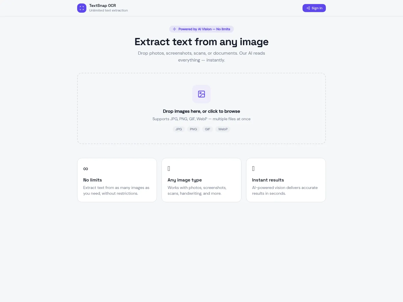 Unlimited Photo Text Extractor