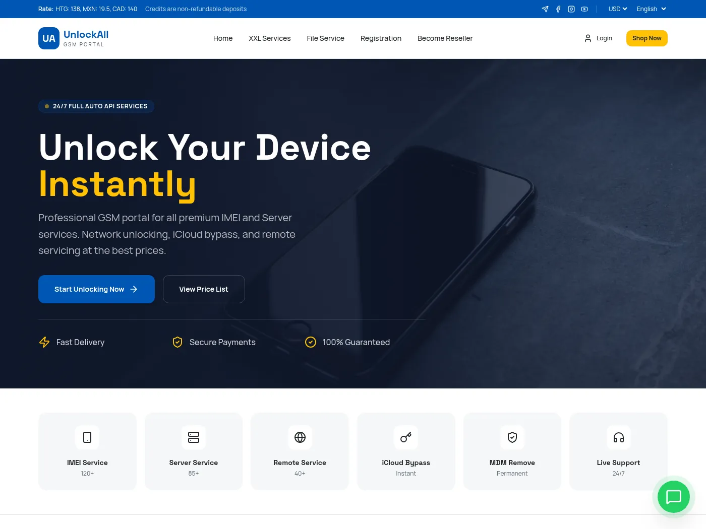 UnlockAll GSM Portal
