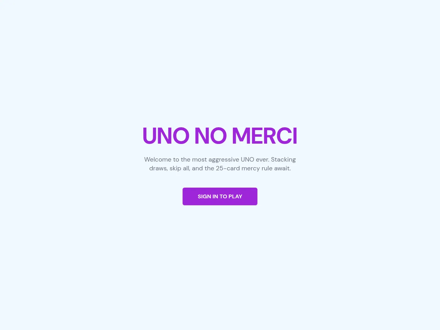 UNO No Merci Game