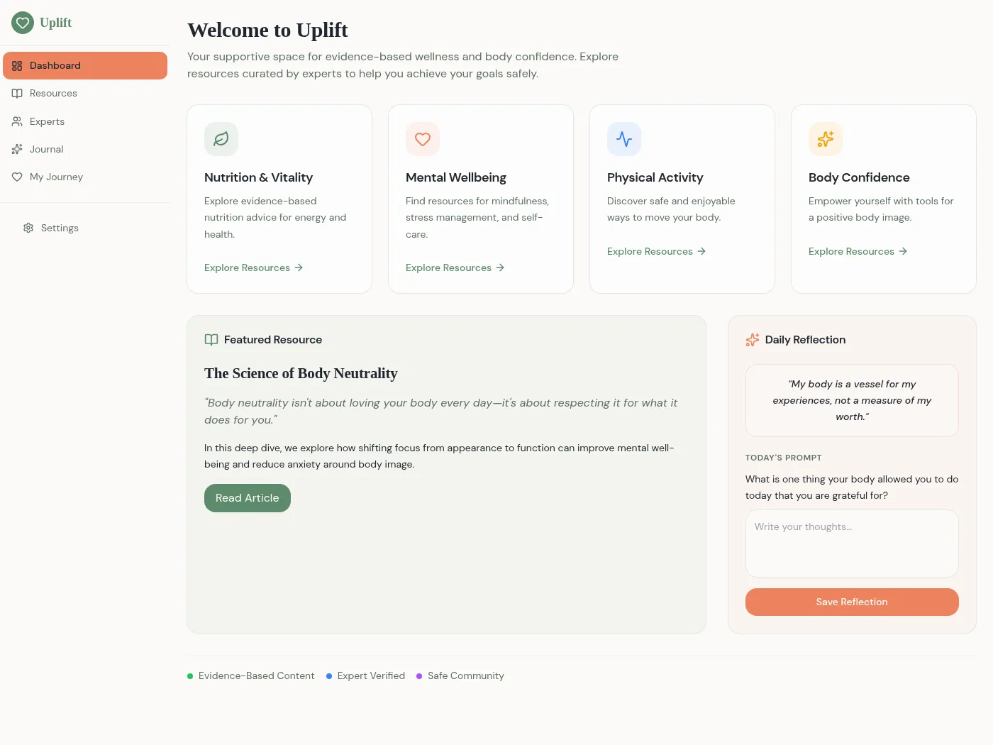 Uplift Wellness Portal