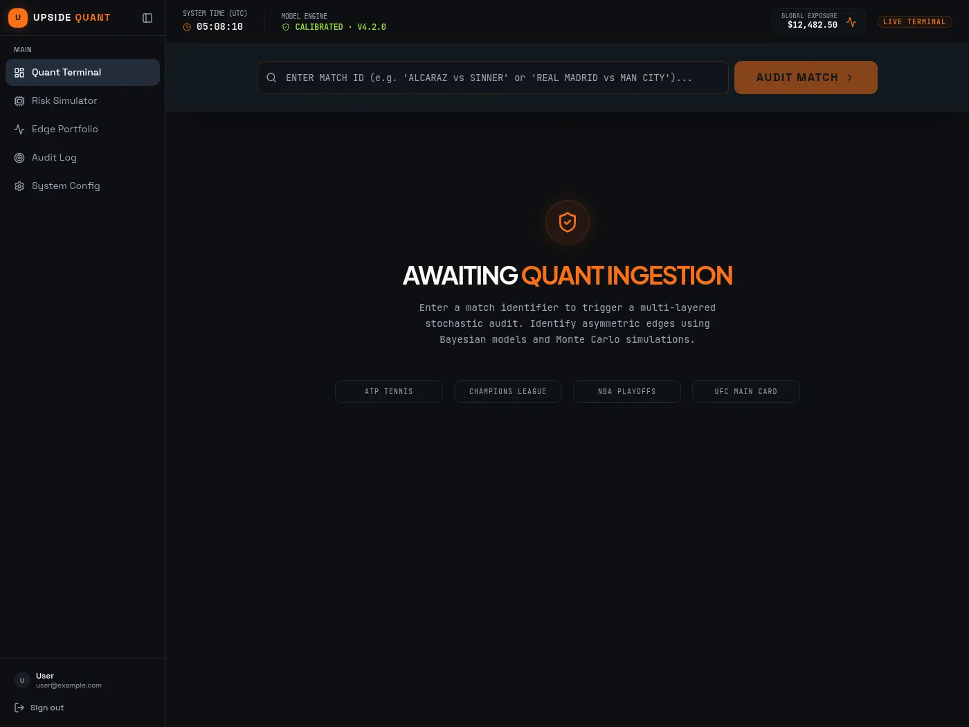 UPSIDE Quant Sports Terminal