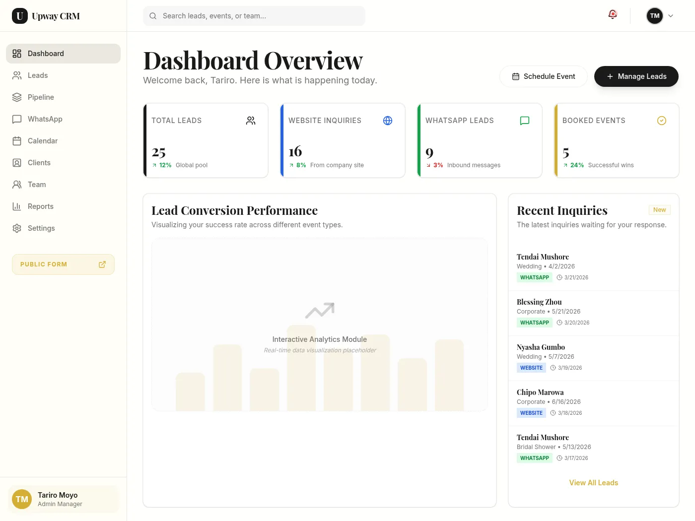 Upway Leads CRM