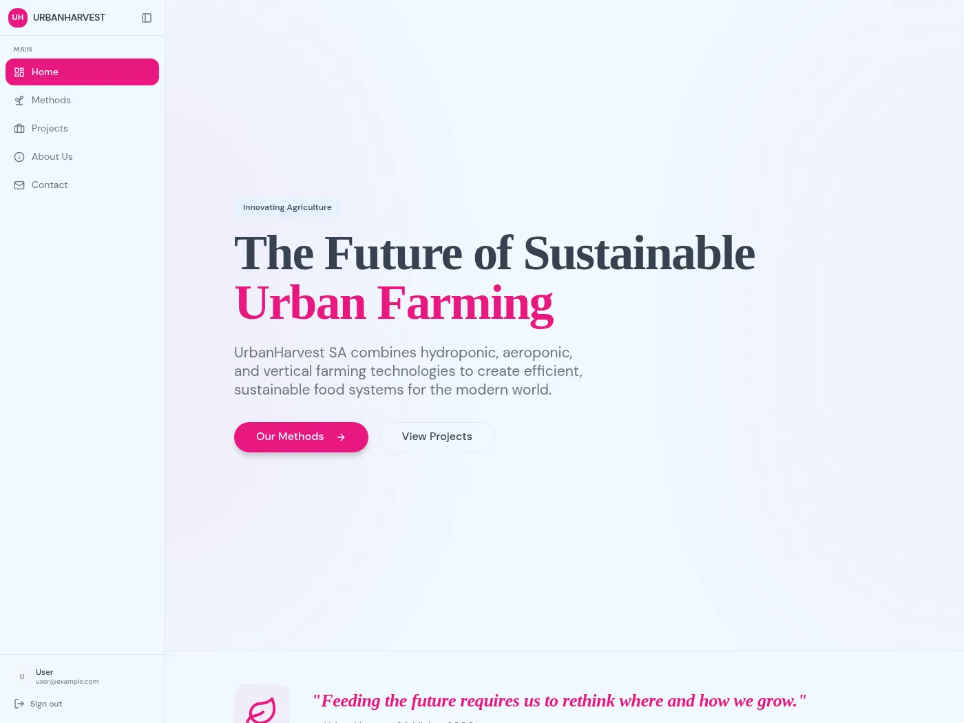 UrbanHarvest Interactive Site