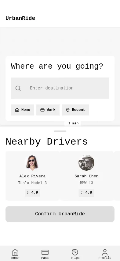 UrbanRide Demo App