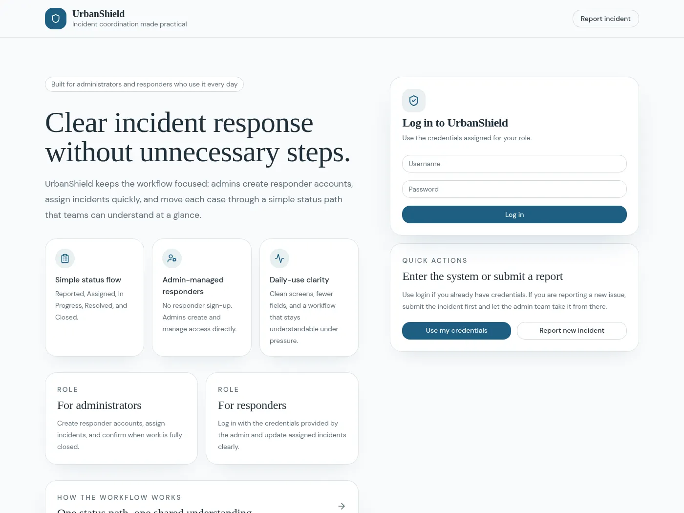 UrbanShield Admin Redesign