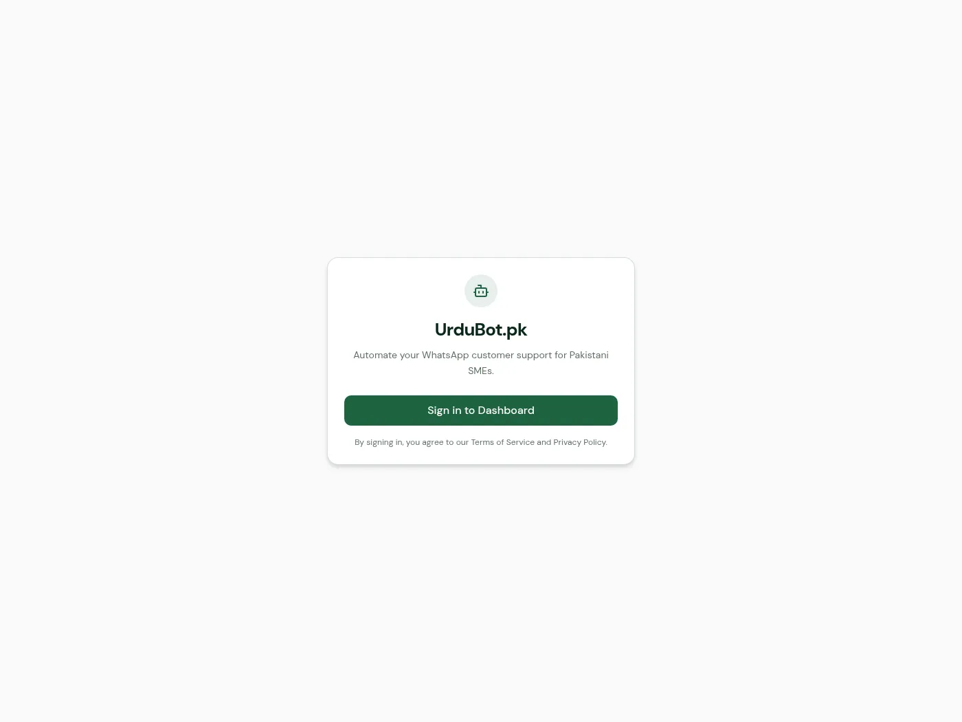 UrduBot.pk for SMEs