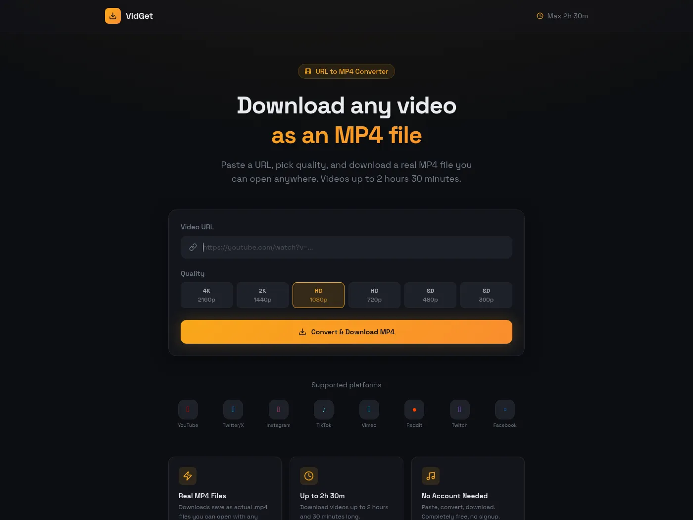 URL to MP4 Converter