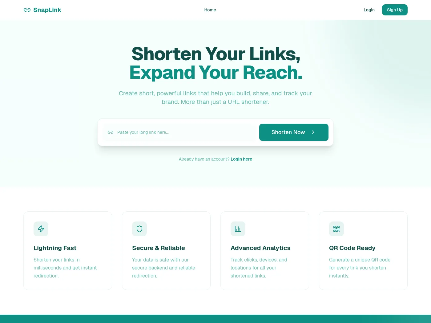 SnapLink Shortener UI