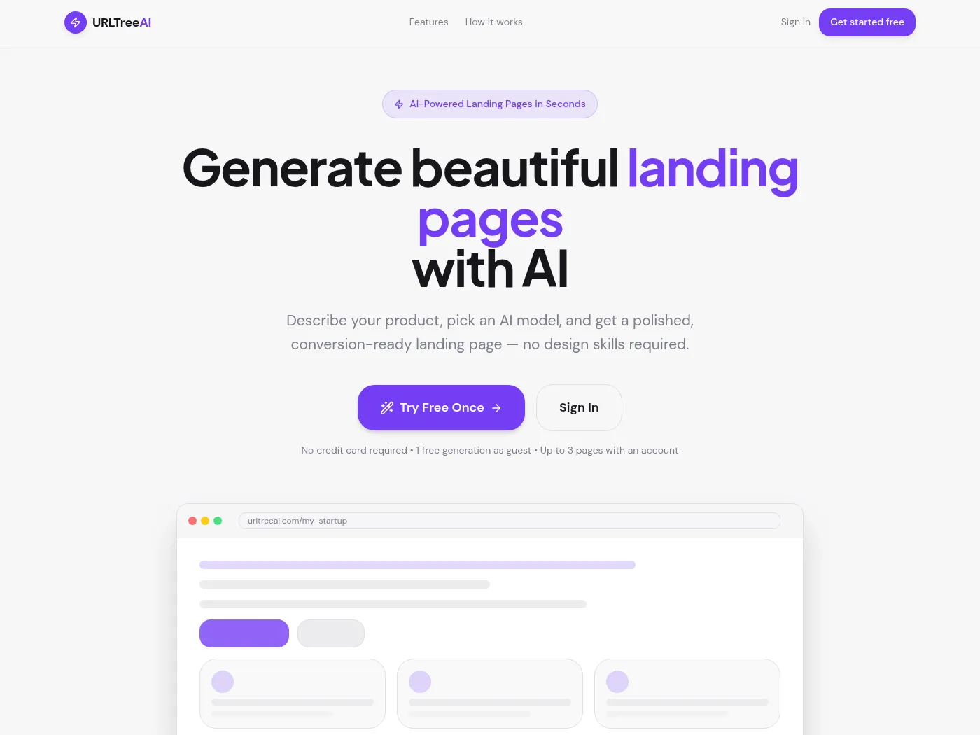 URLTree AI Landing Pages