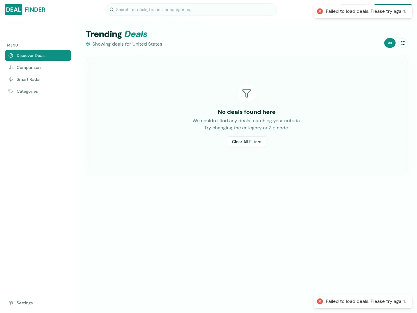 US Market Deal Finder