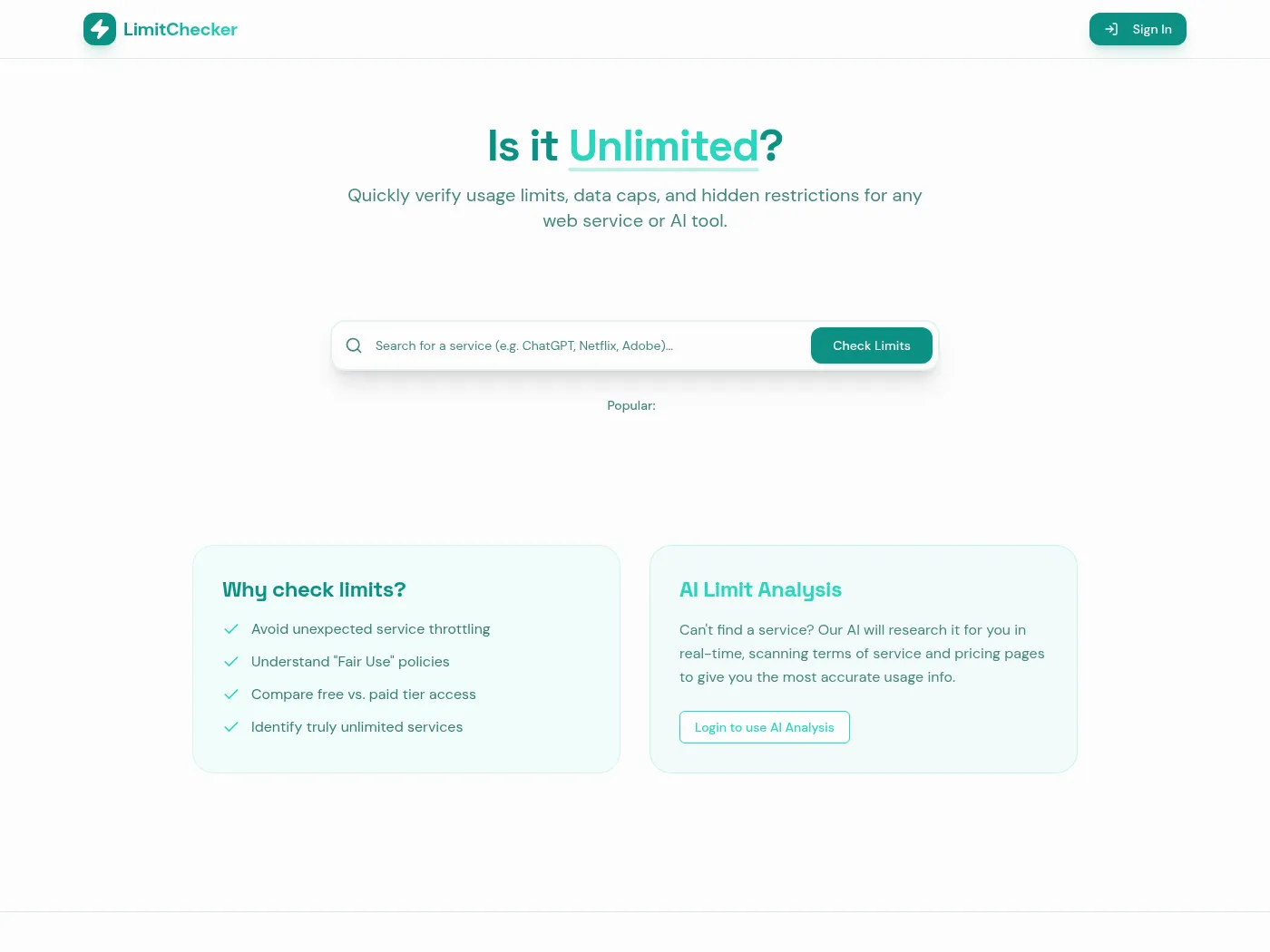 Unlimited Usage Checker