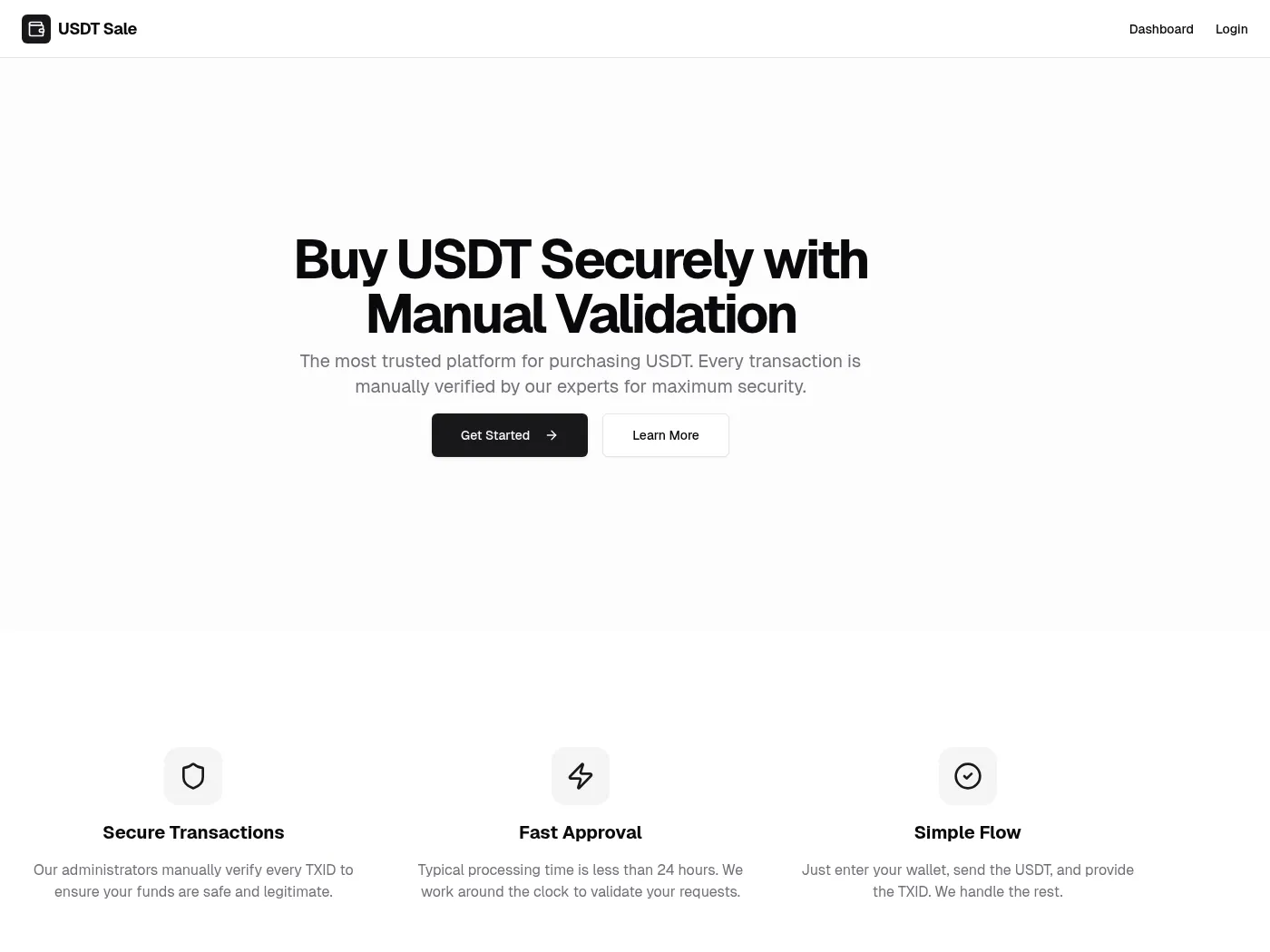 USDT Crypto Sale Platform