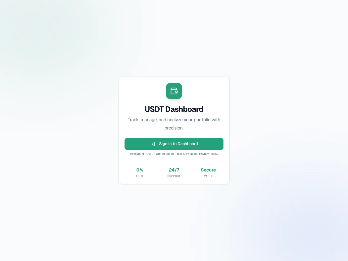 USDT Dashboard