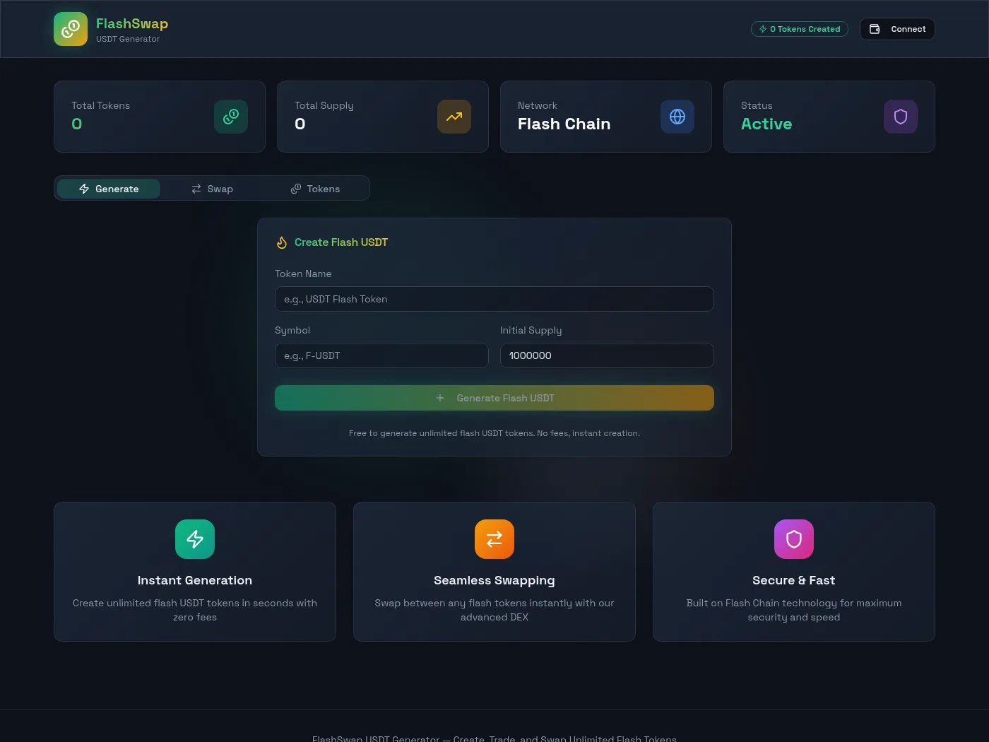 FlashSwap USDT Generator