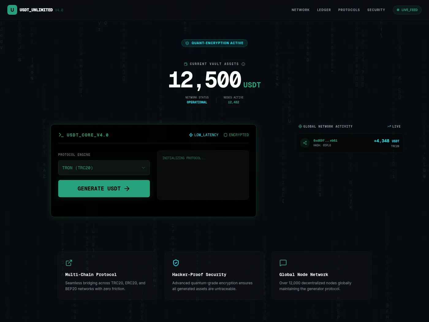 USDT Unlimited Generator