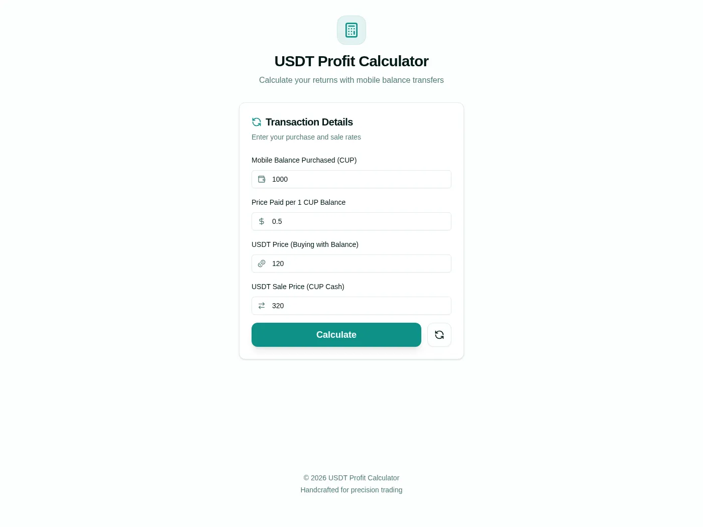 USDT Profit Calculator