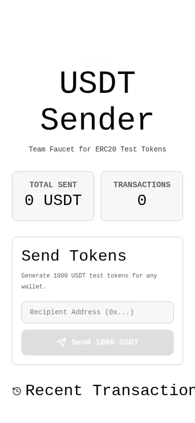 USDT Test Token Sender