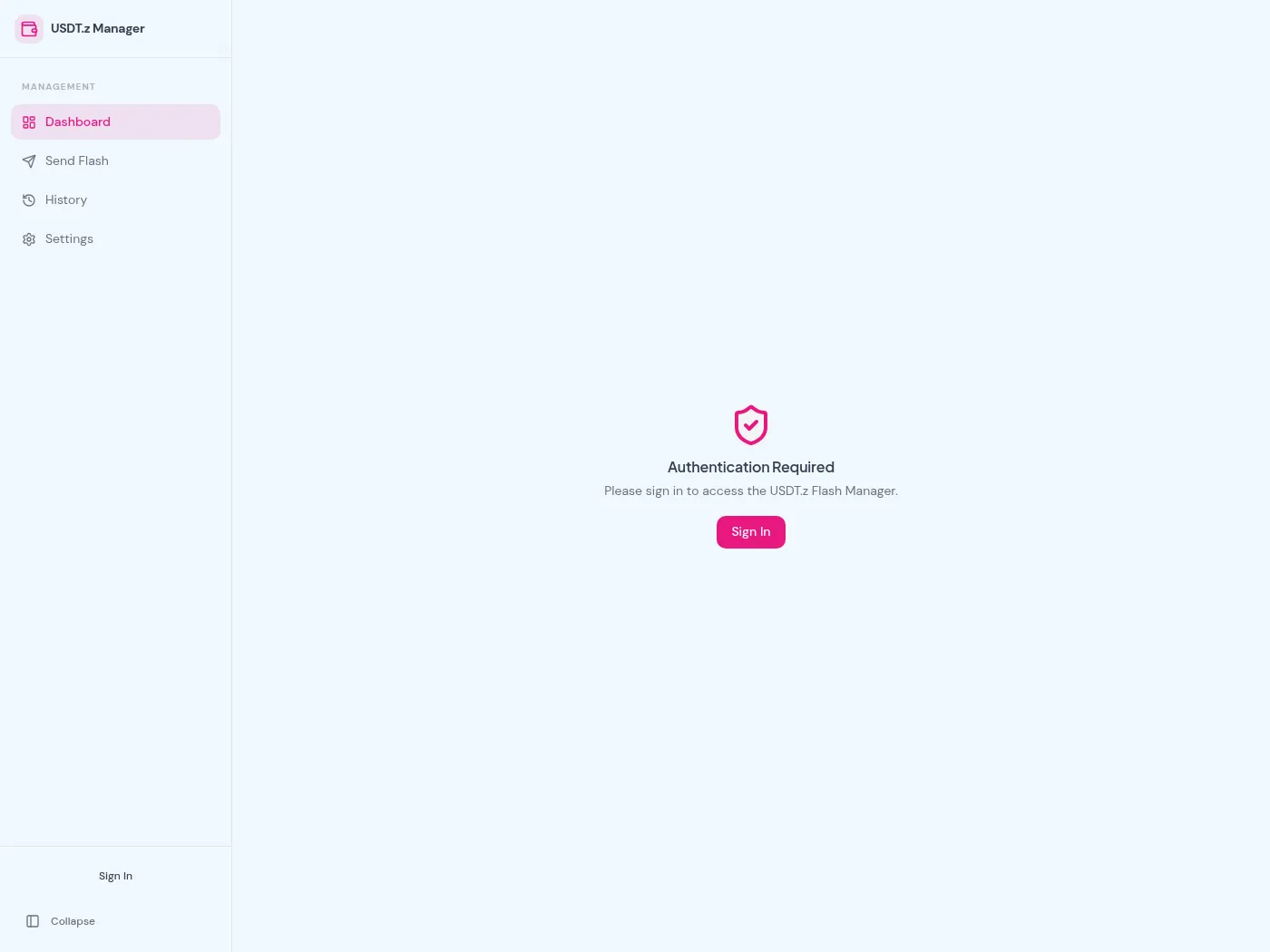 USDT.z Flash Manager
