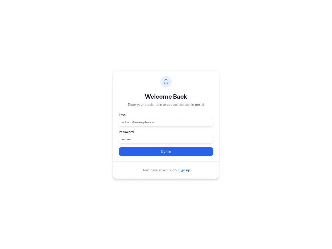 User Admin Portal