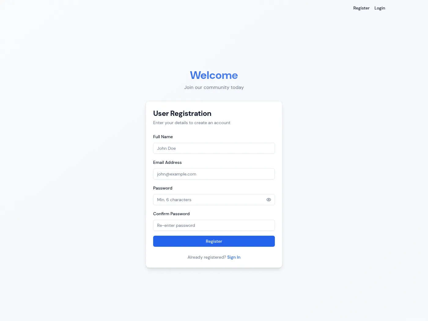 User Registration Portal