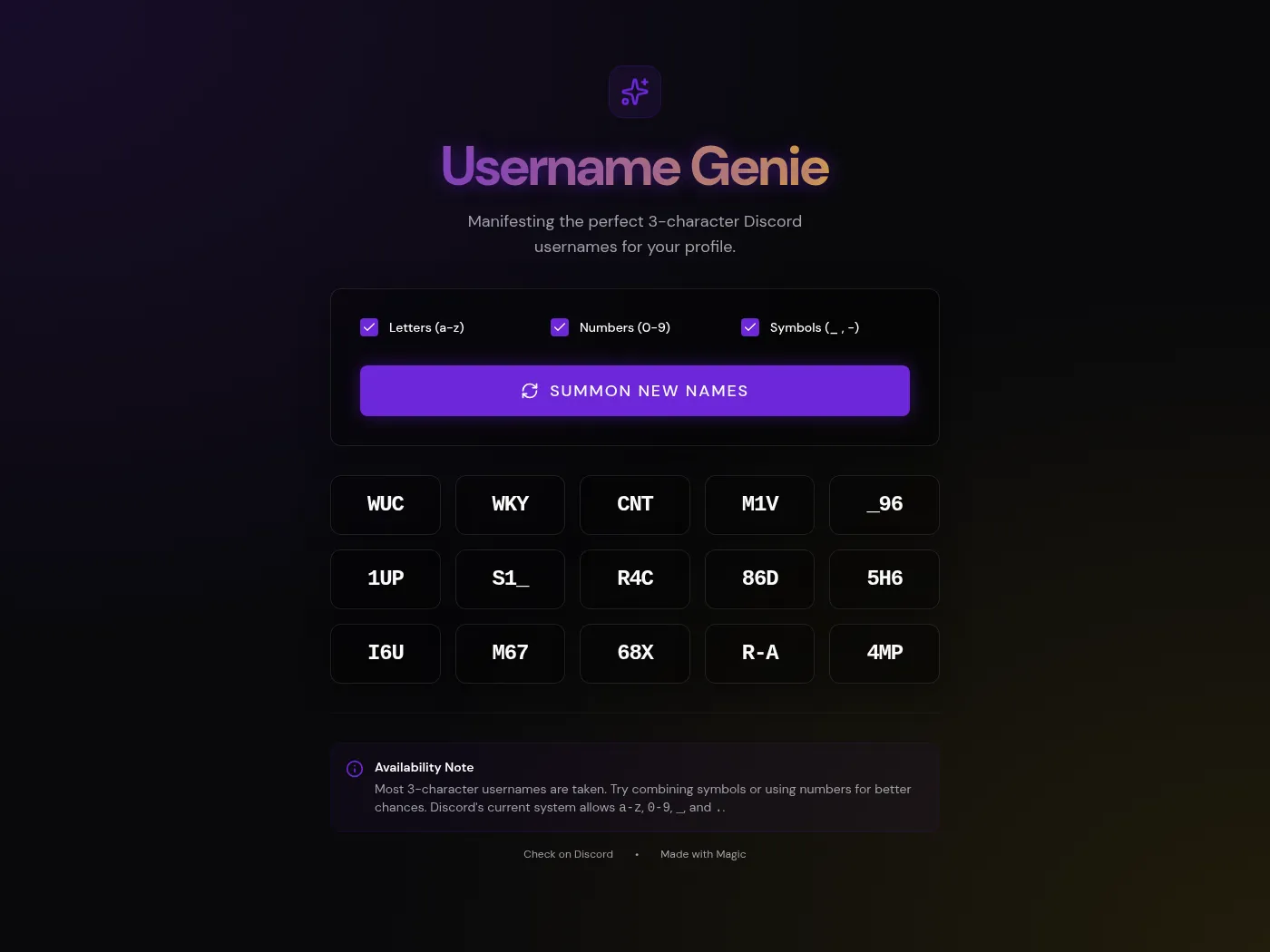 Username Genie