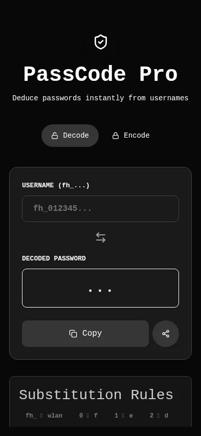 Username Password Decoder