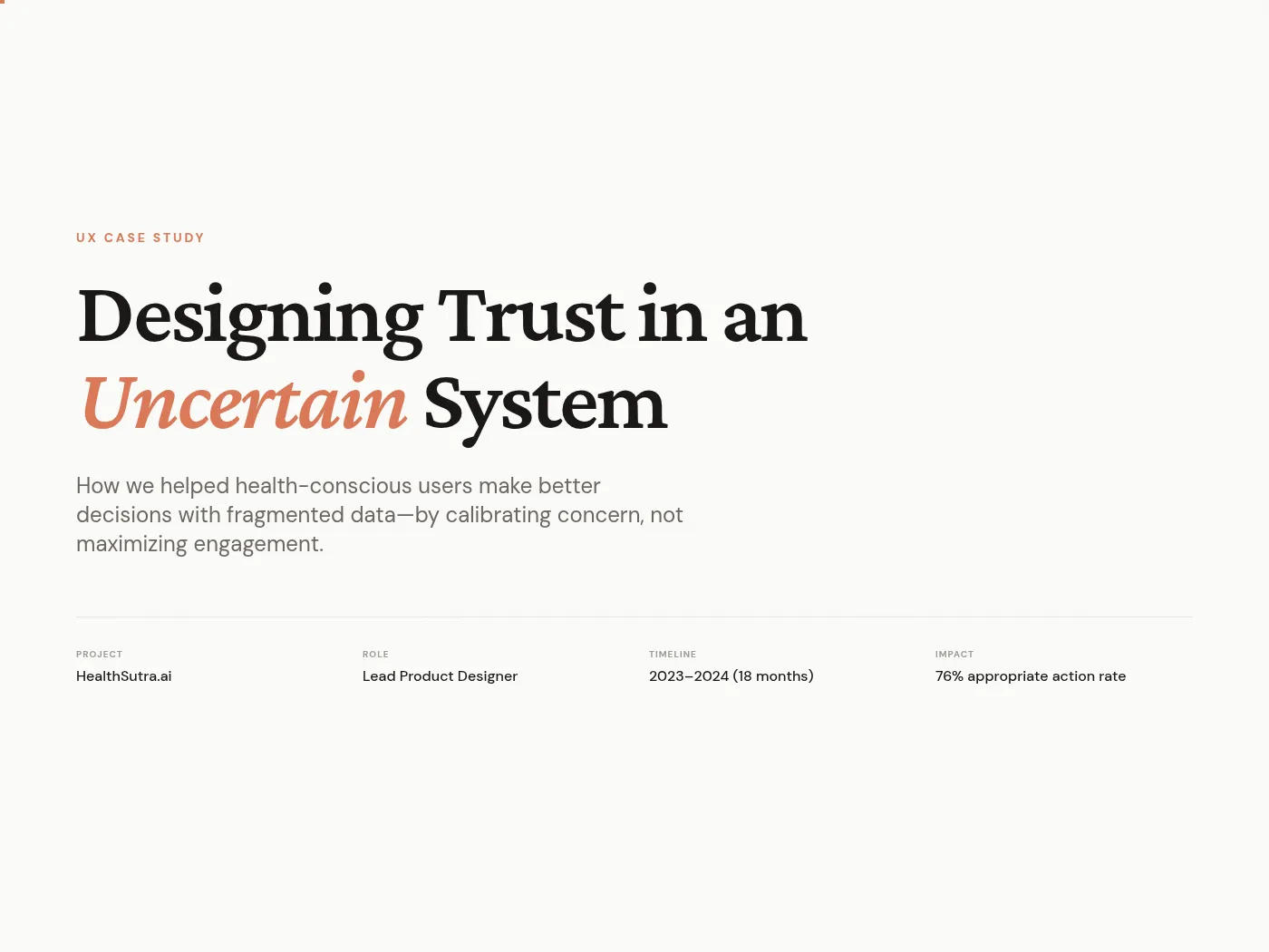 HealthSutra Case Study Site