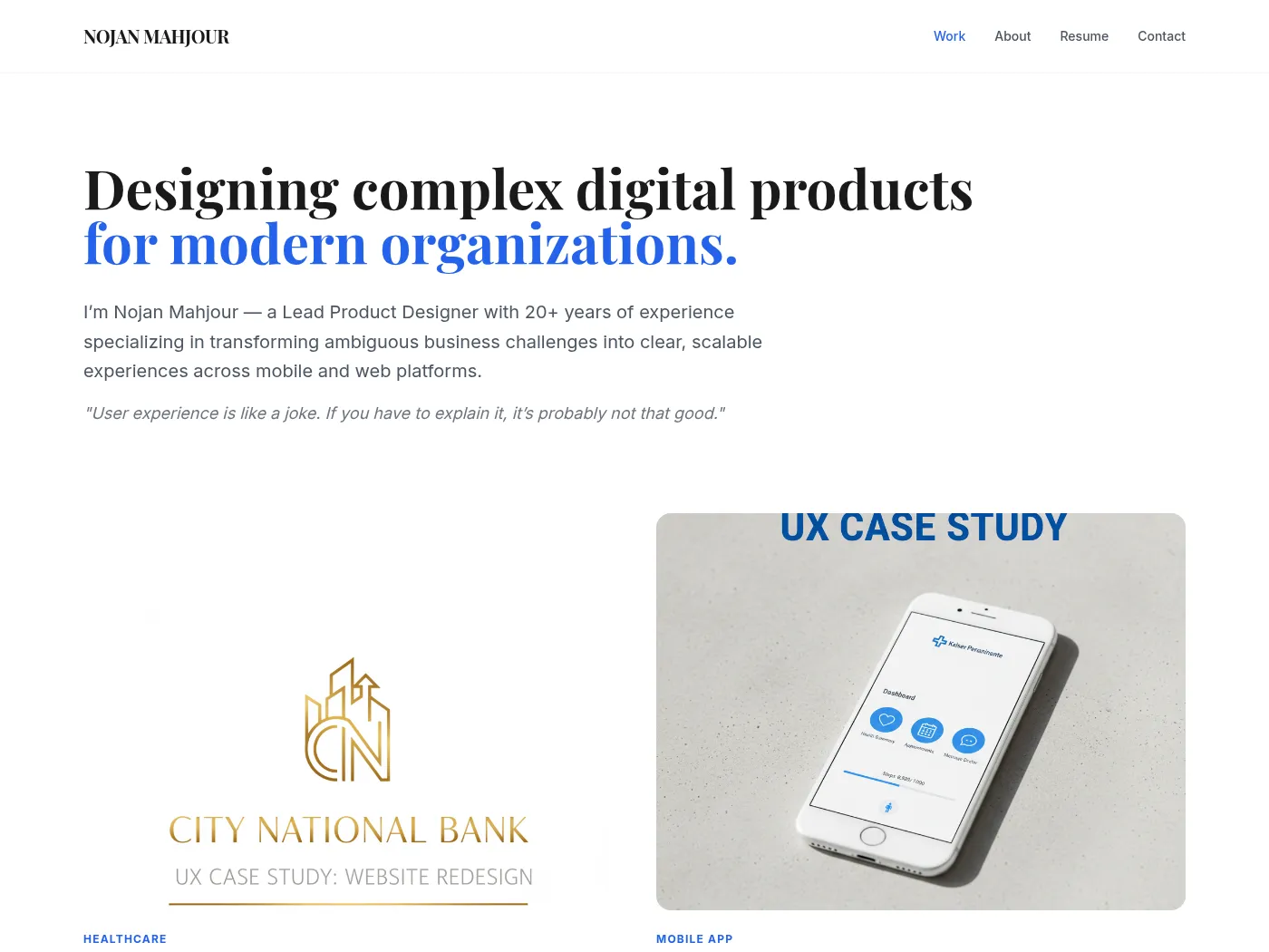 Nojan UX Portfolio