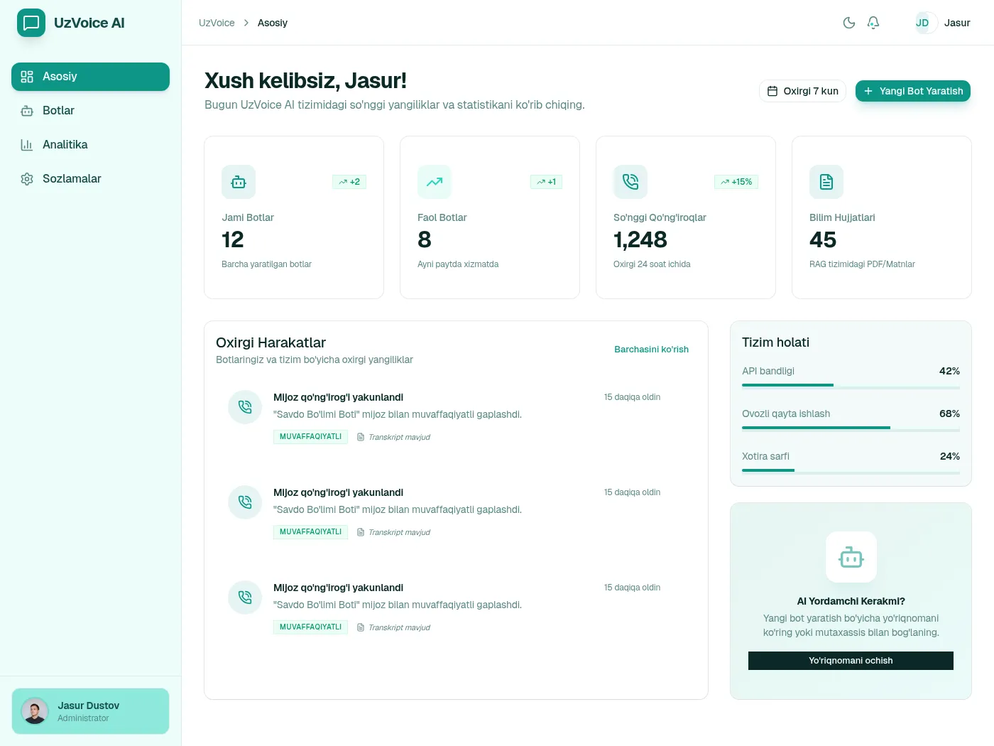 UzVoice AI Assistant