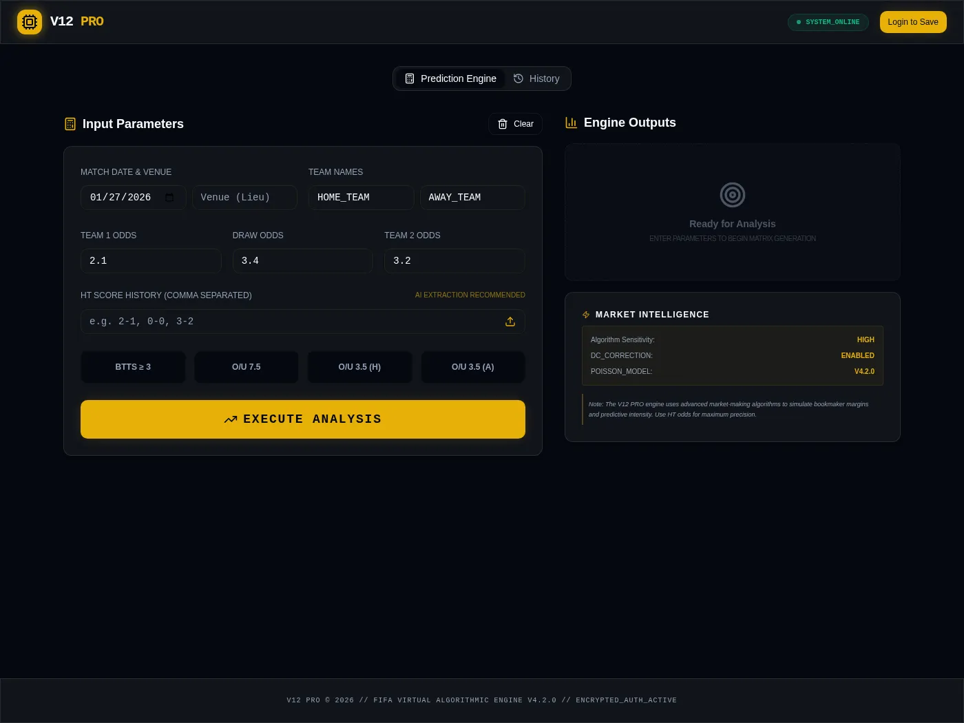 V12 PRO Prediction Engine