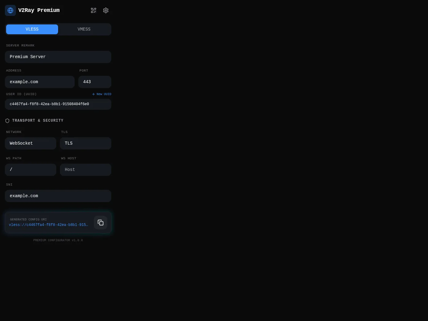 V2Ray Premium Configurator