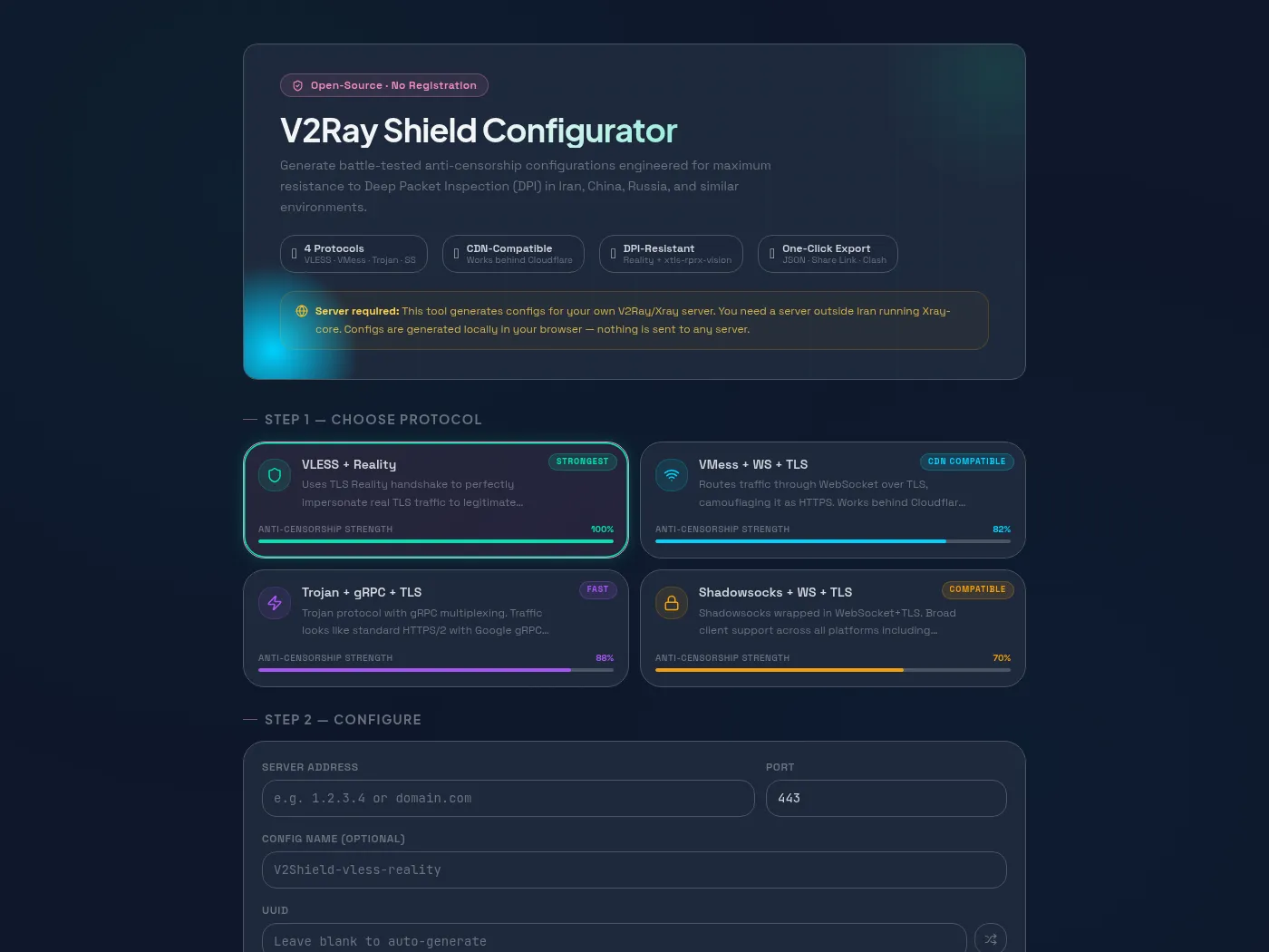 V2Ray Shield Configurator