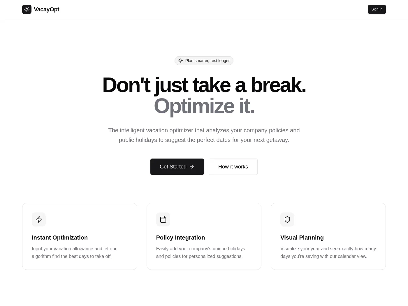 Vacation Optimizer