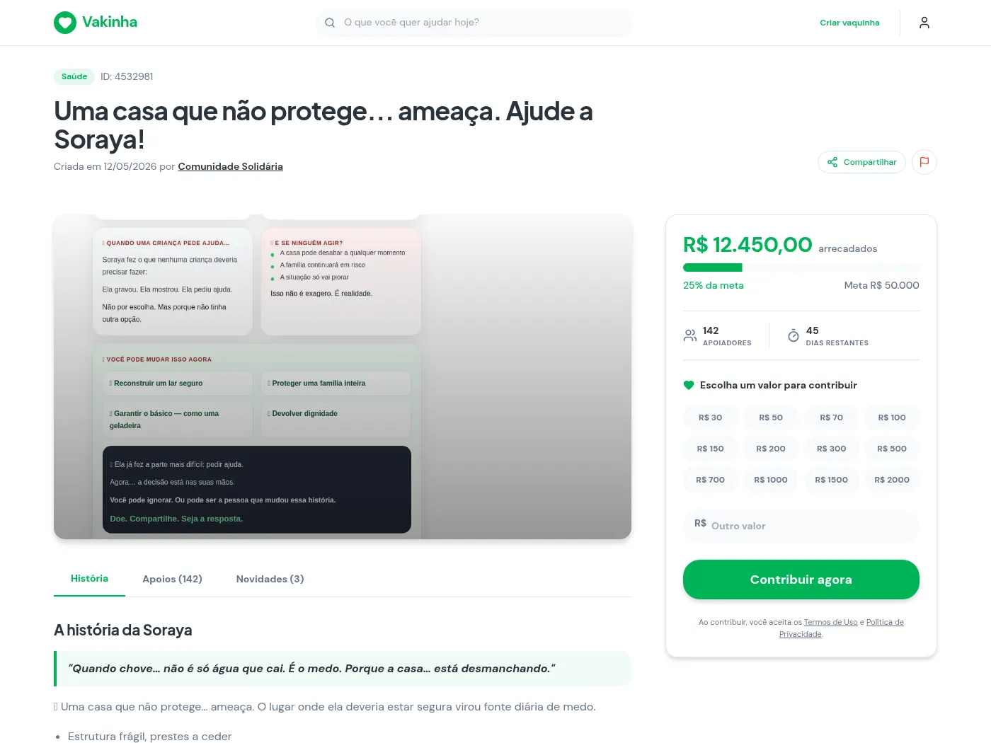 Vakinha Campaign Clone