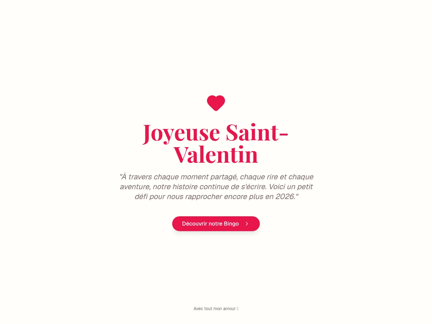 Valentine Bingo Love Site