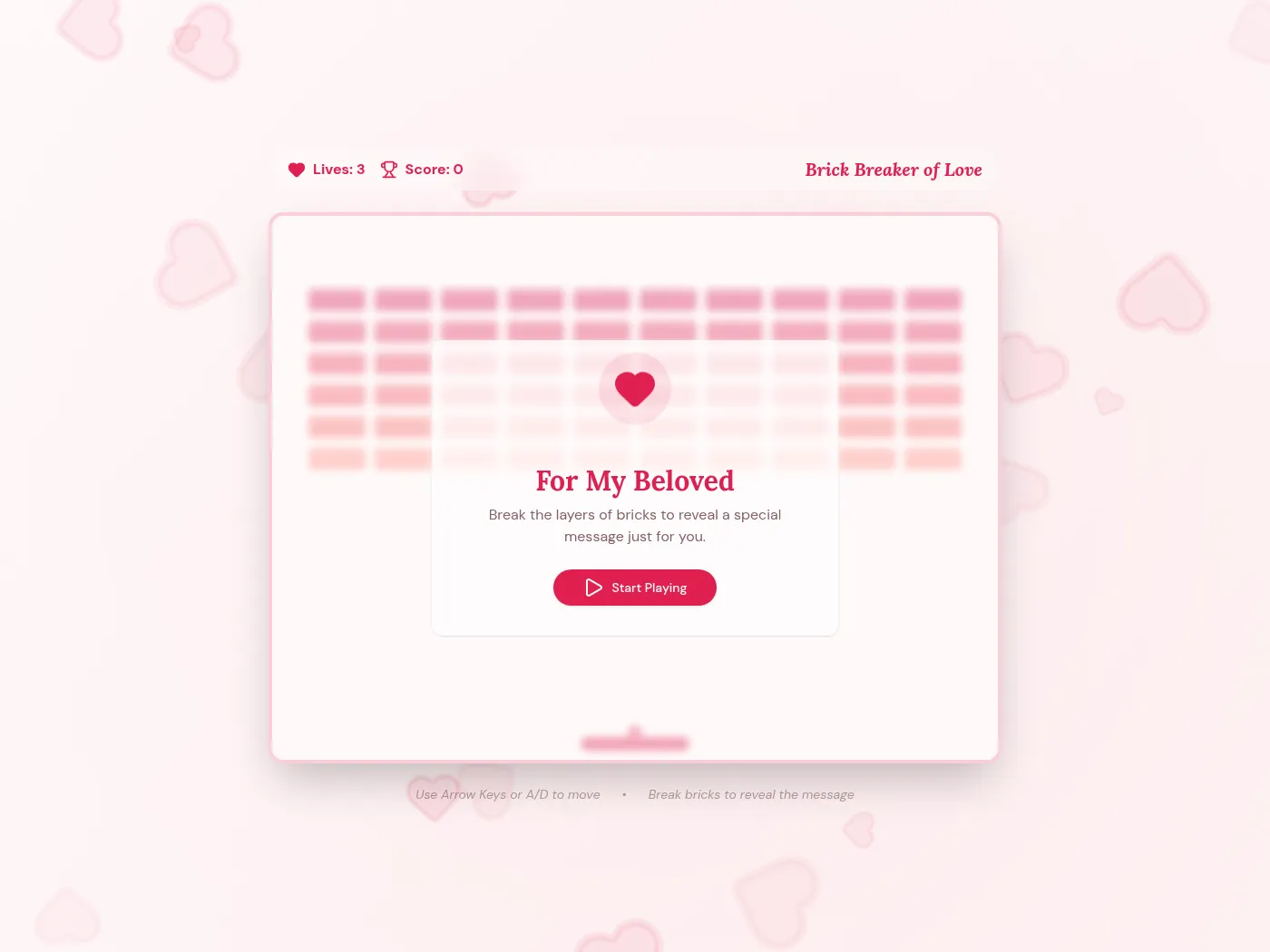 Valentine Brick Breaker