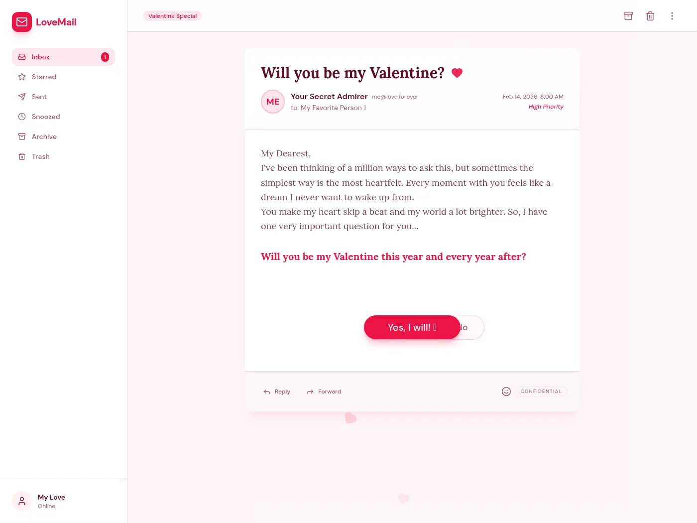 Valentine Email Prank