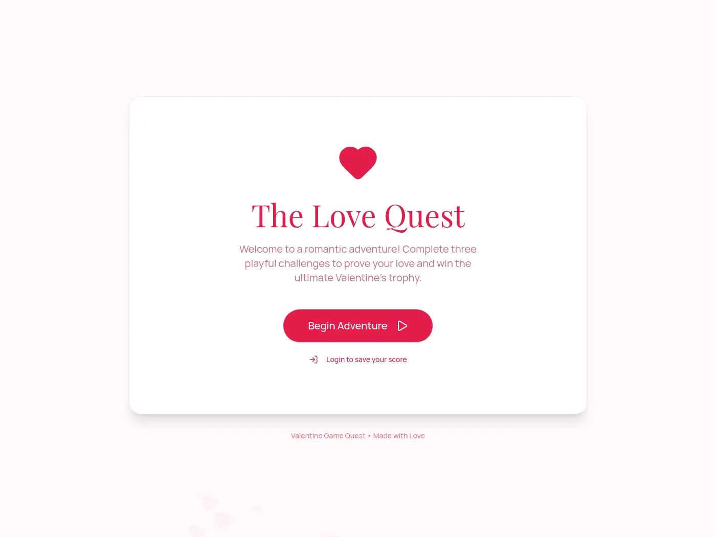 Valentine Game Quest