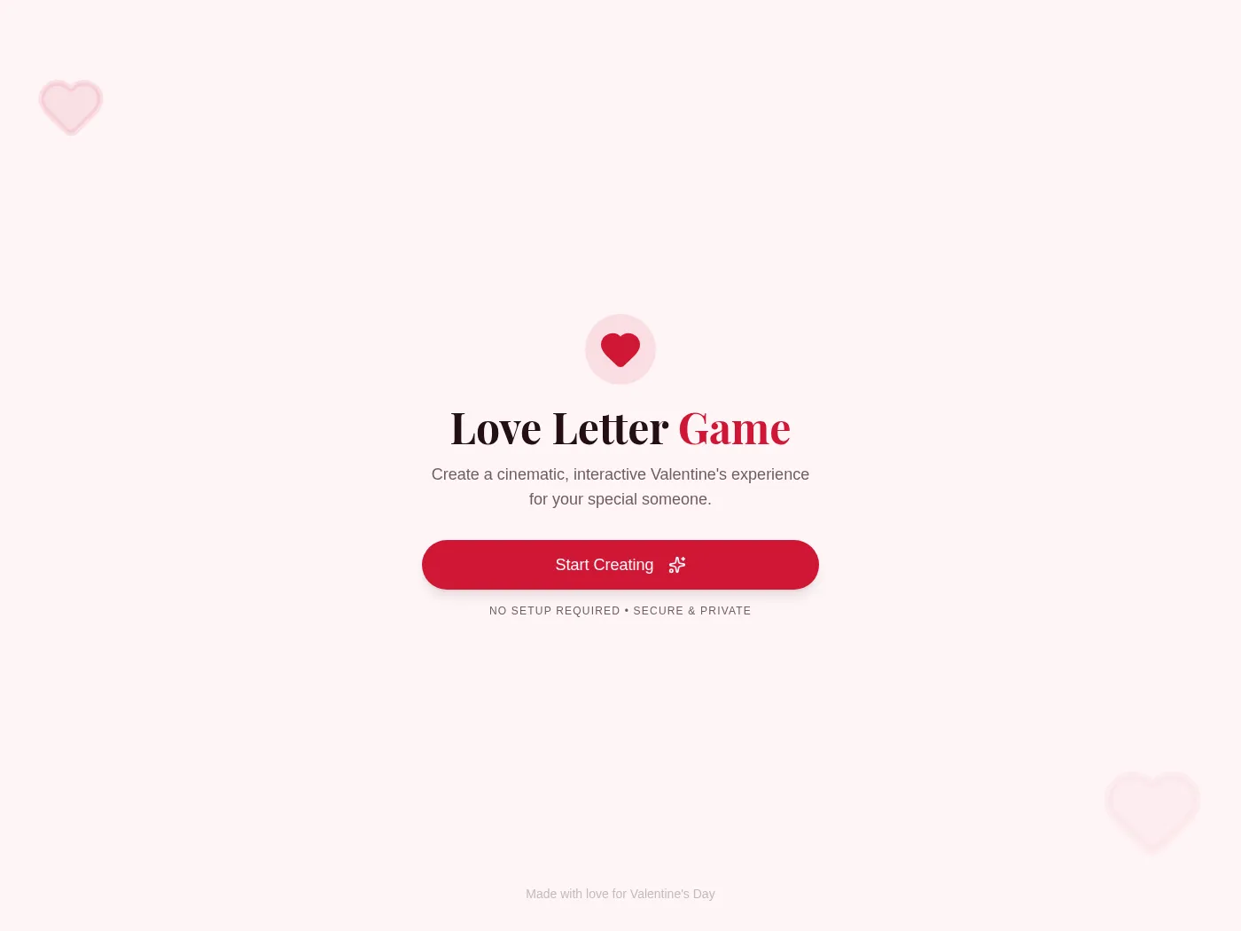 Valentine Love Letter Game
