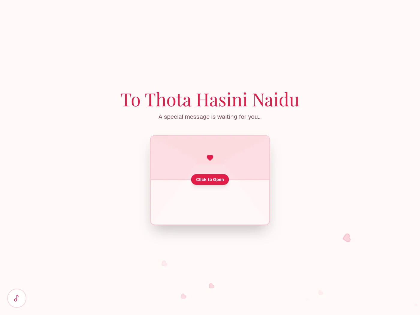 Valentine Love Letter Site