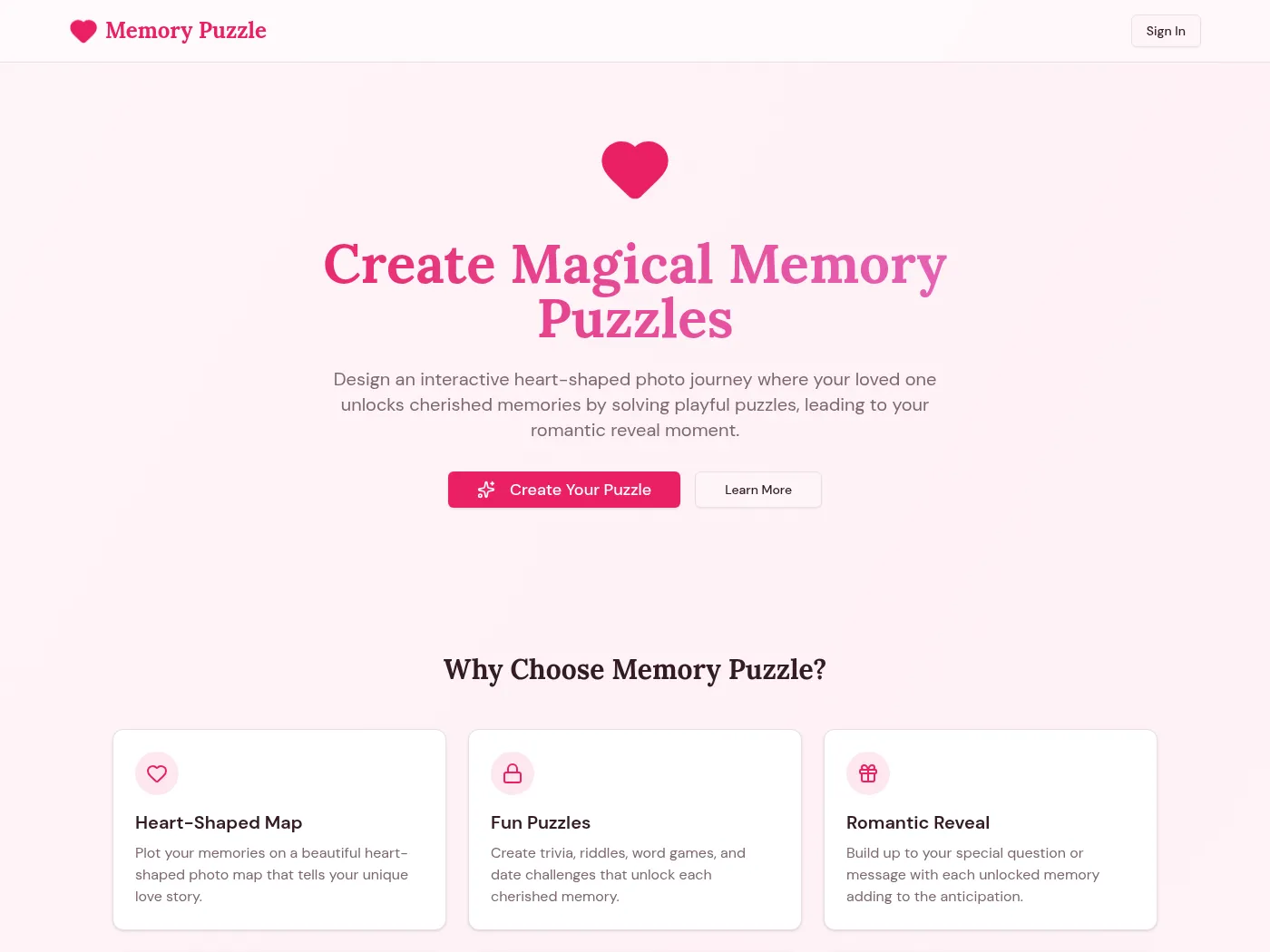 Valentine Memory Puzzle