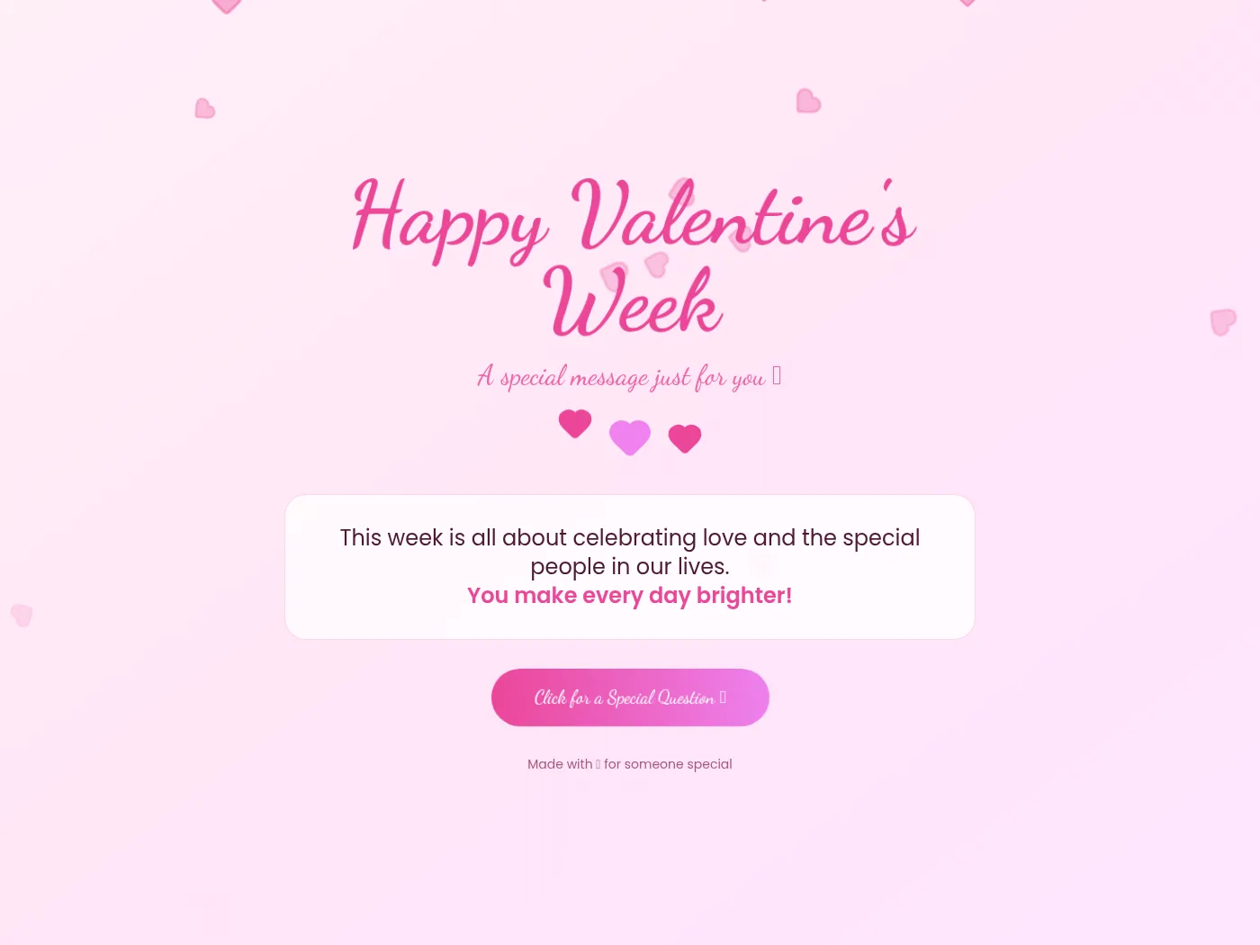 Valentine Proposal Page